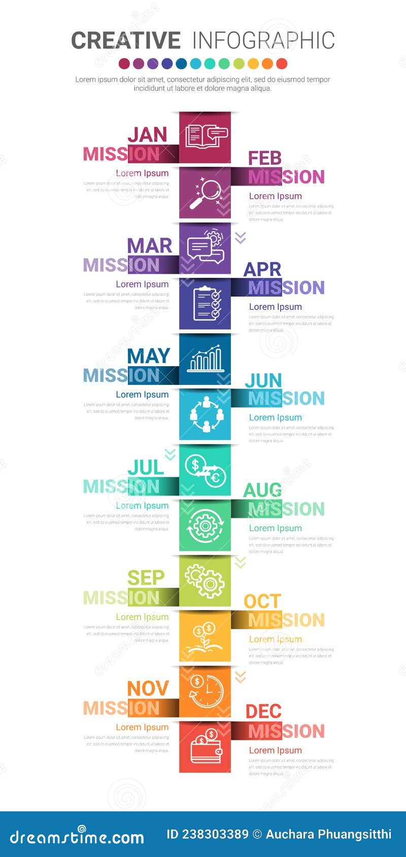 Timeline Business for 12 Months, Infographics Element Design and ...