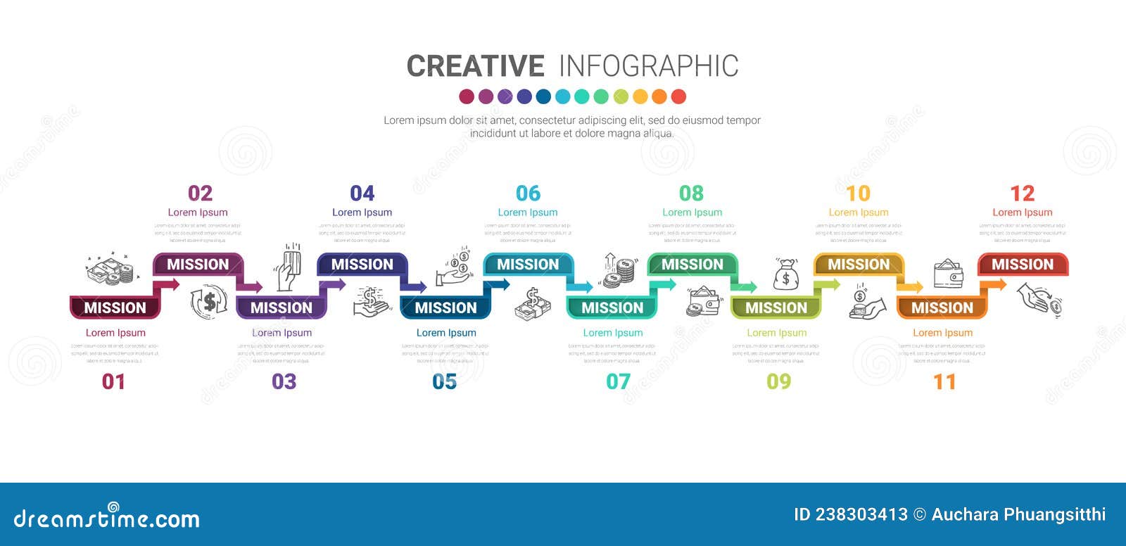 Timeline Business for 12 Months, Infographics Element Design and ...