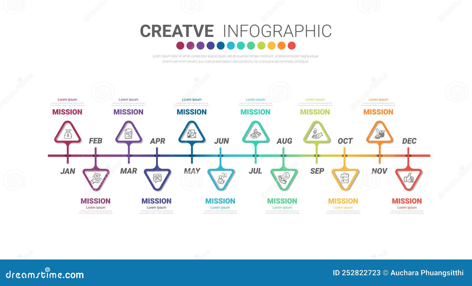 Timeline Business for 12 Months, Infographics Element Design and ...