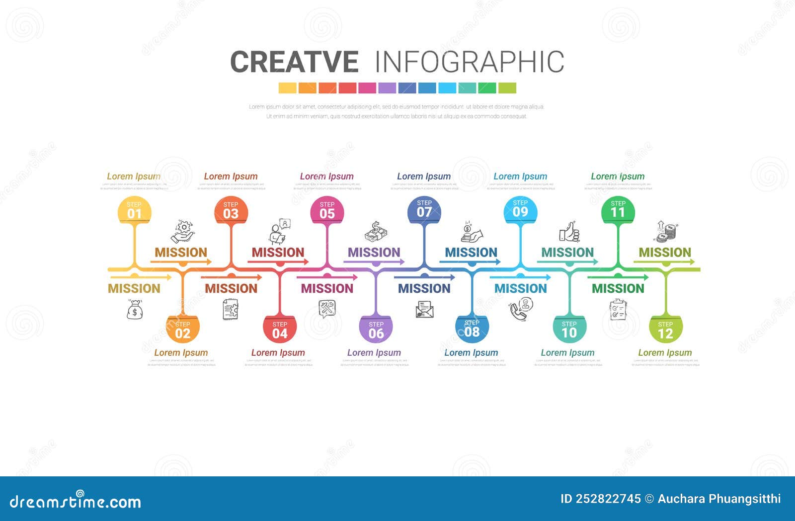 Timeline Business for 12 Months, Infographics Element Design Stock ...