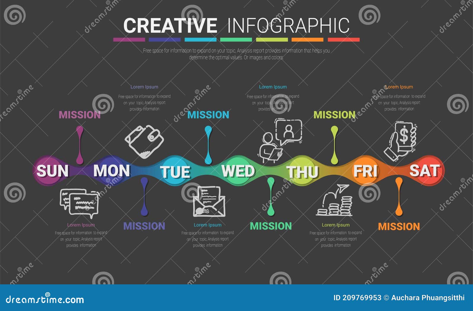Timeline Business for Week, Timeline Infographics Design Vector and ...