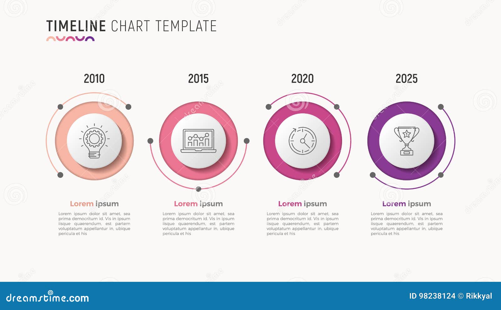 Timeline Chart Infographic Design for Data Visualization. 4 Step Stock ...