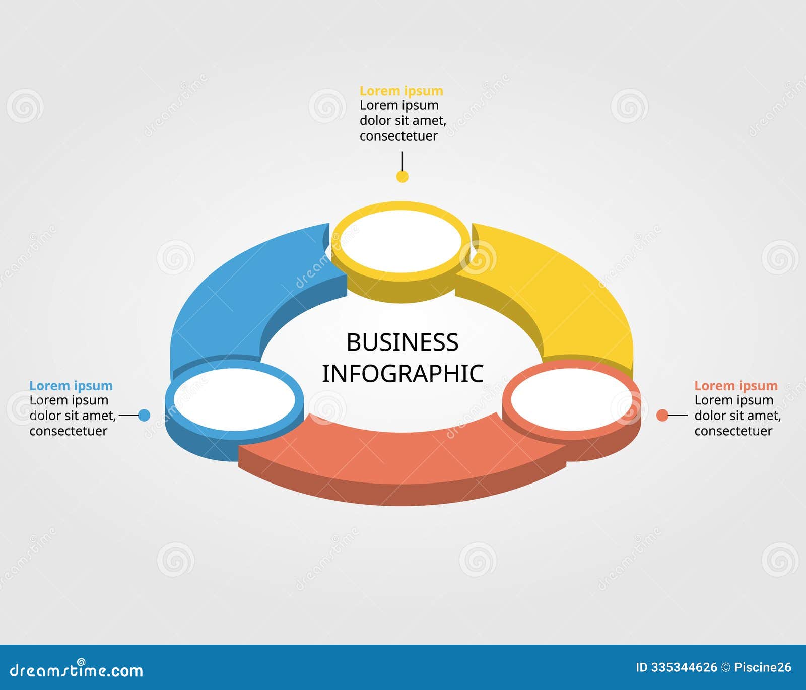 Timeline Circle Chart Template for Infographic for Presentation for 3 ...