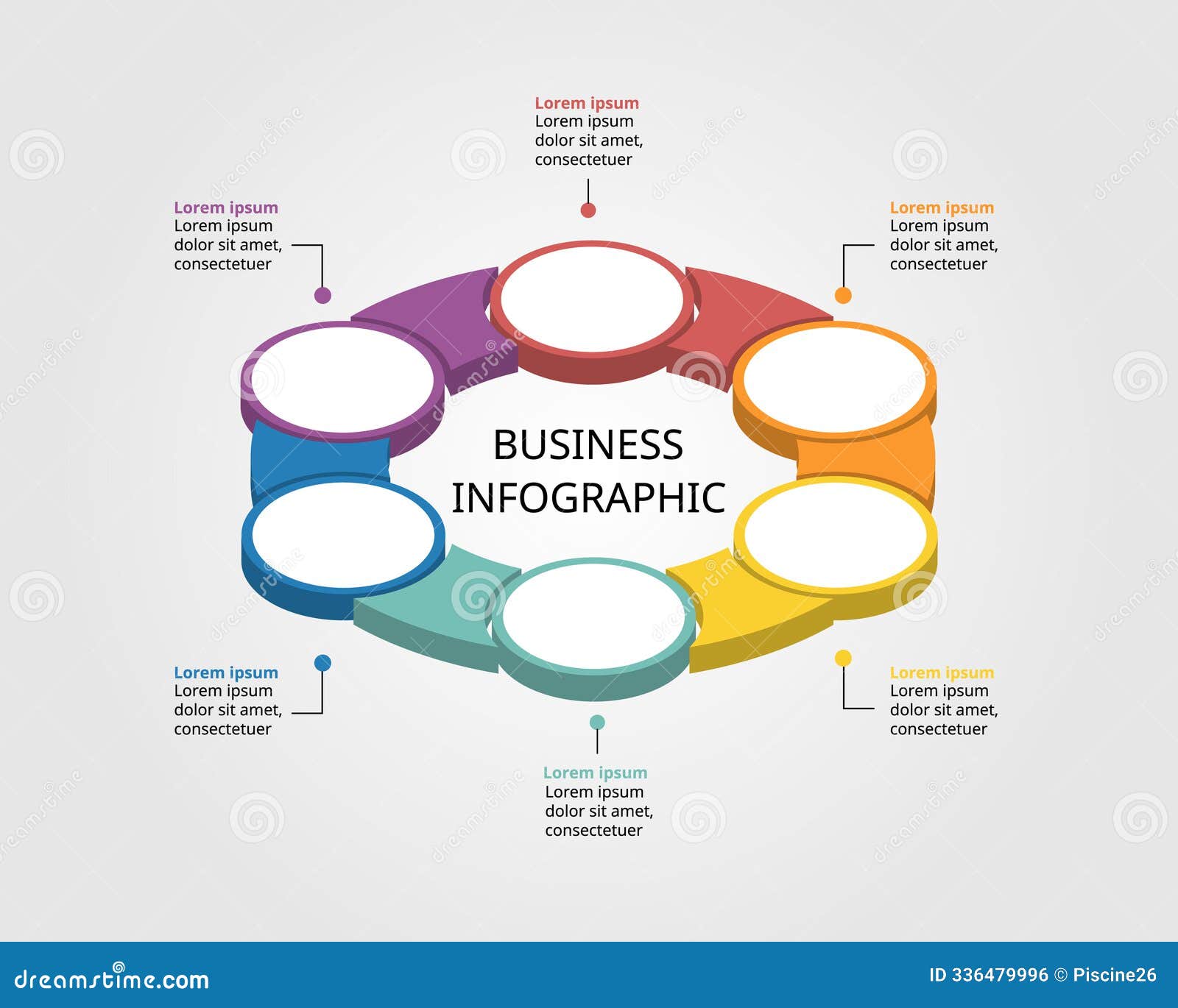 Timeline Circle Chart Template for Infographic for Presentation for 6 ...