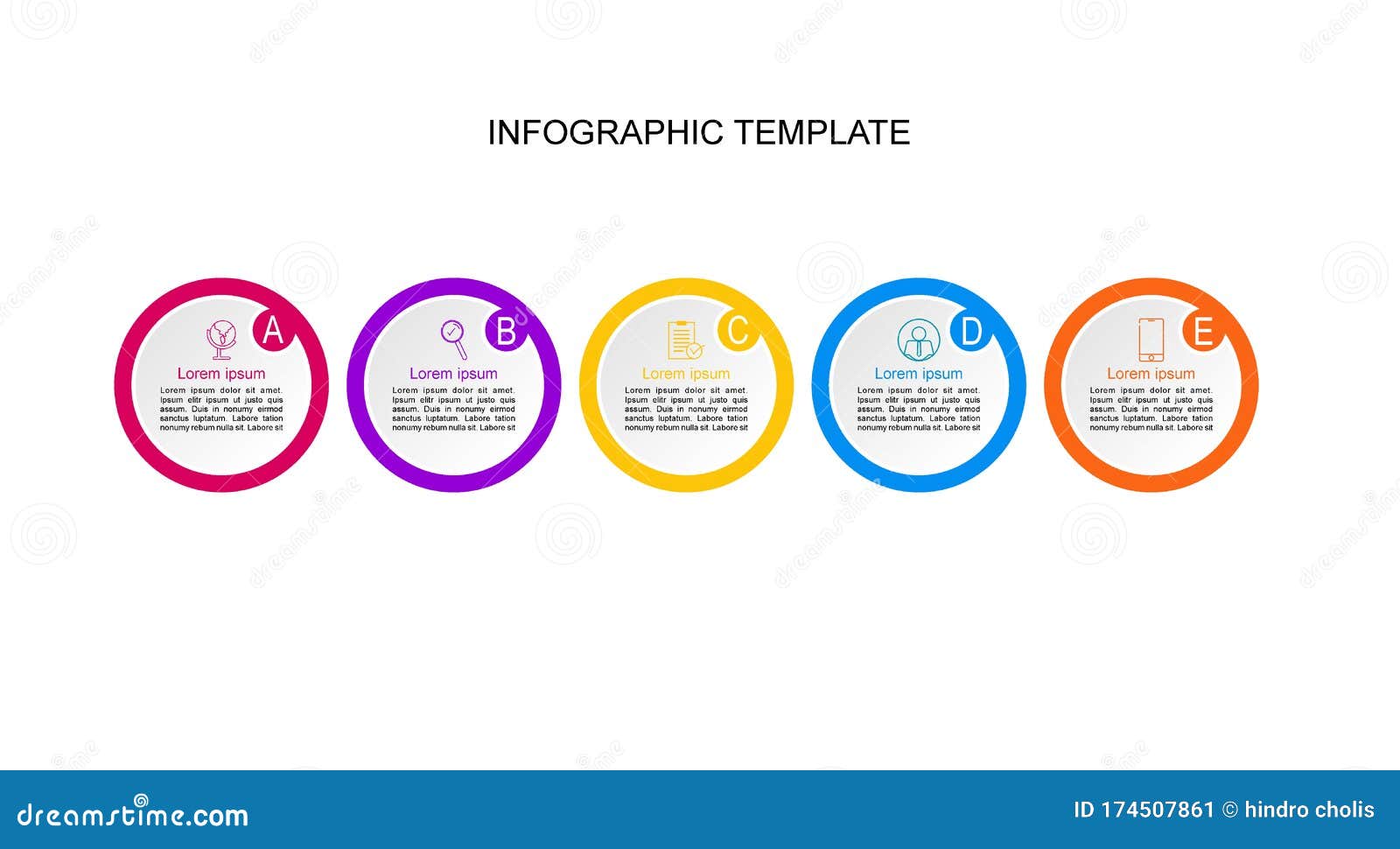 Timeline Circle Infographic Template 5 Options or Steps. Stock Vector ...