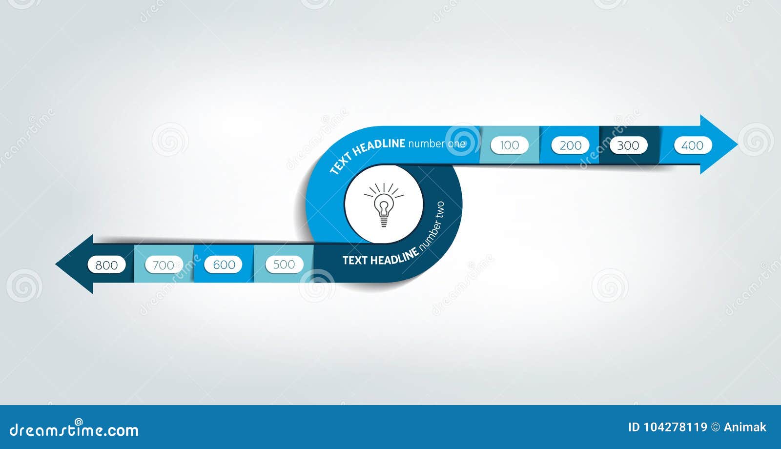 Timeline, Circle, Round Divided in Two Arrows. Template, Scheme ...