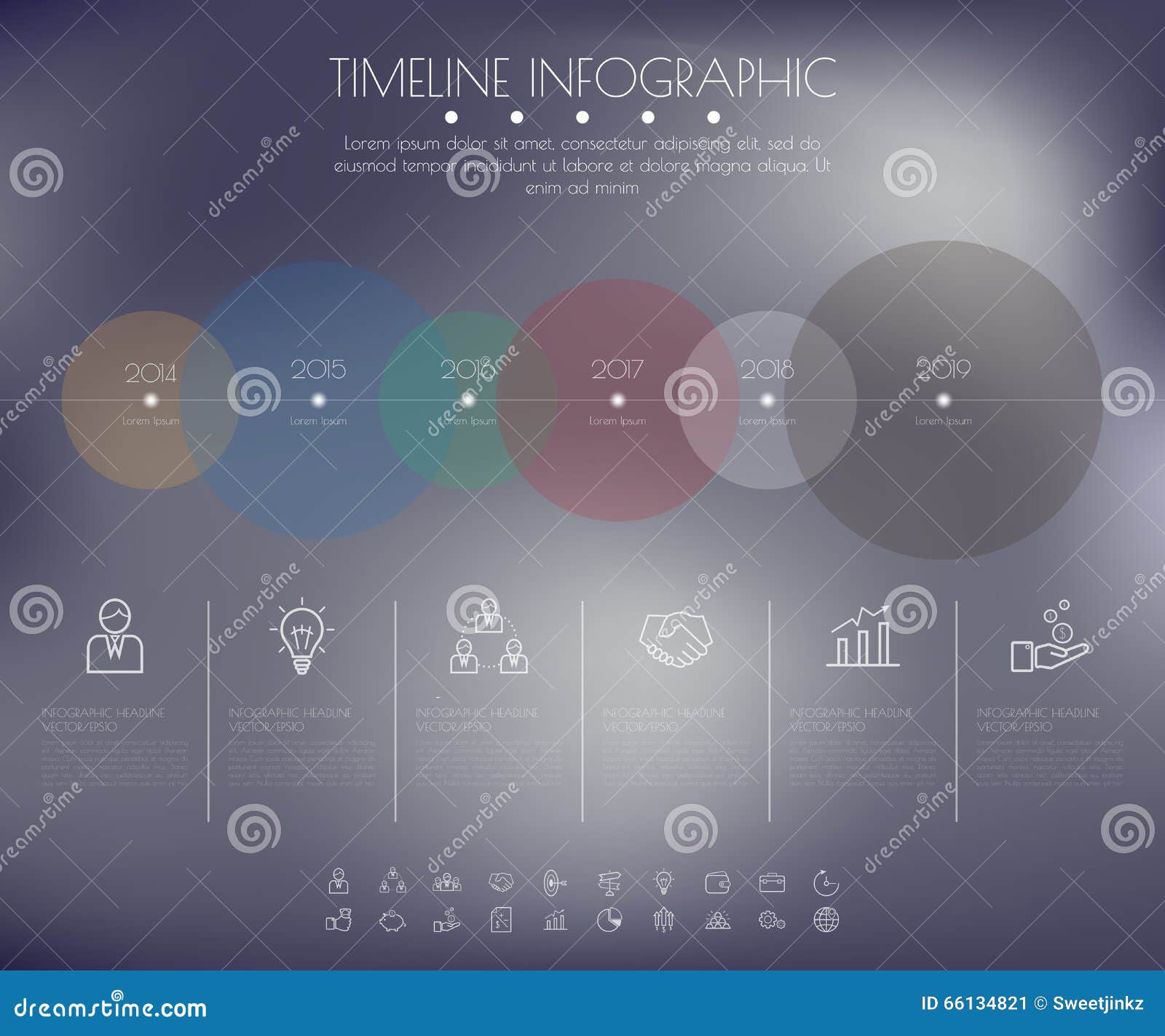 Timeline Circles Infographic. Flat Vector Design Template. Stock Vector ...