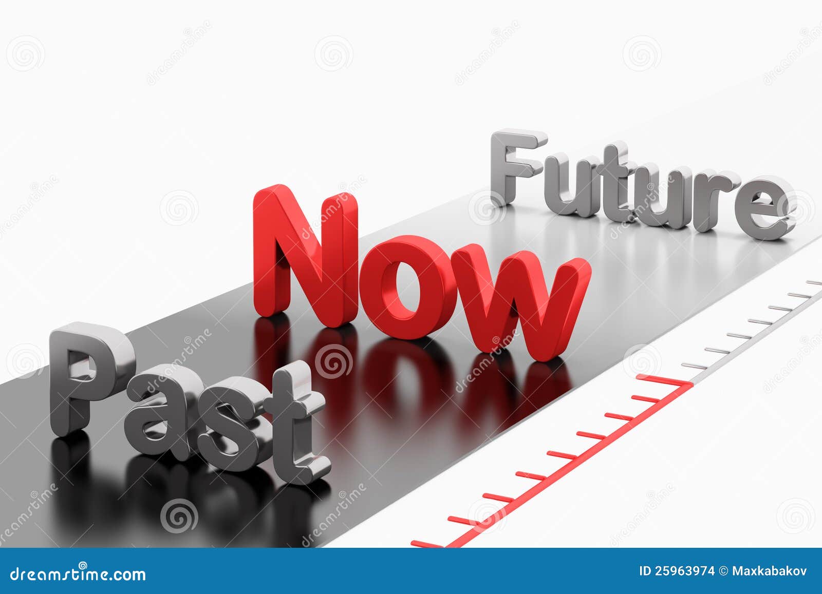 Timeline Concept: 3d Word Past-Now-Future Stock Illustration ...