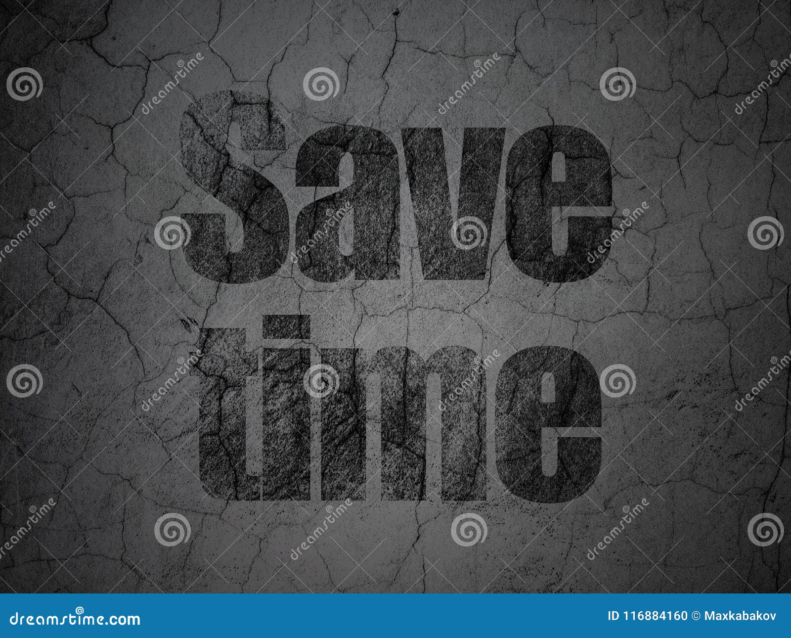 Timeline Concept: Save Time on Grunge Wall Background Stock ...
