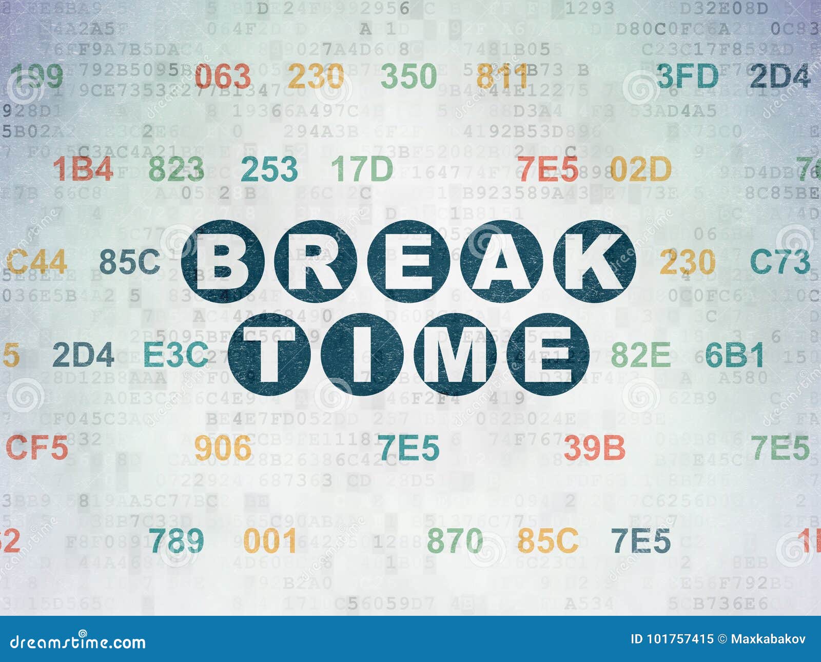 Timeline Concept: Break Time on Digital Data Paper Background Stock ...