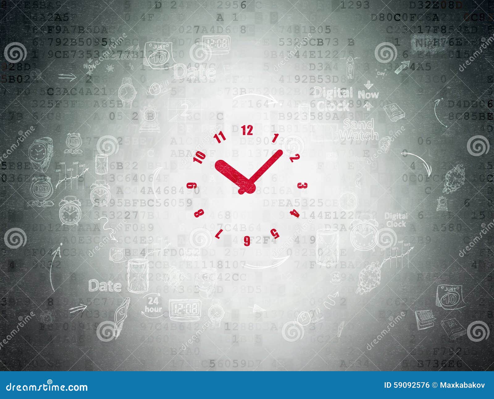 Timeline Concept: Clock On Digital Paper Royalty-Free Stock Image ...