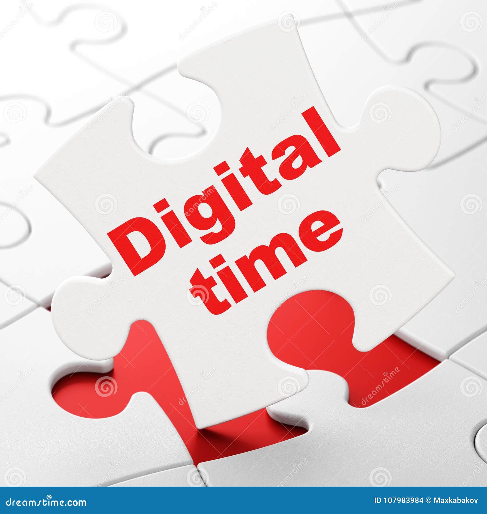 Timeline Concept: Digital Time on Puzzle Background Stock Illustration ...