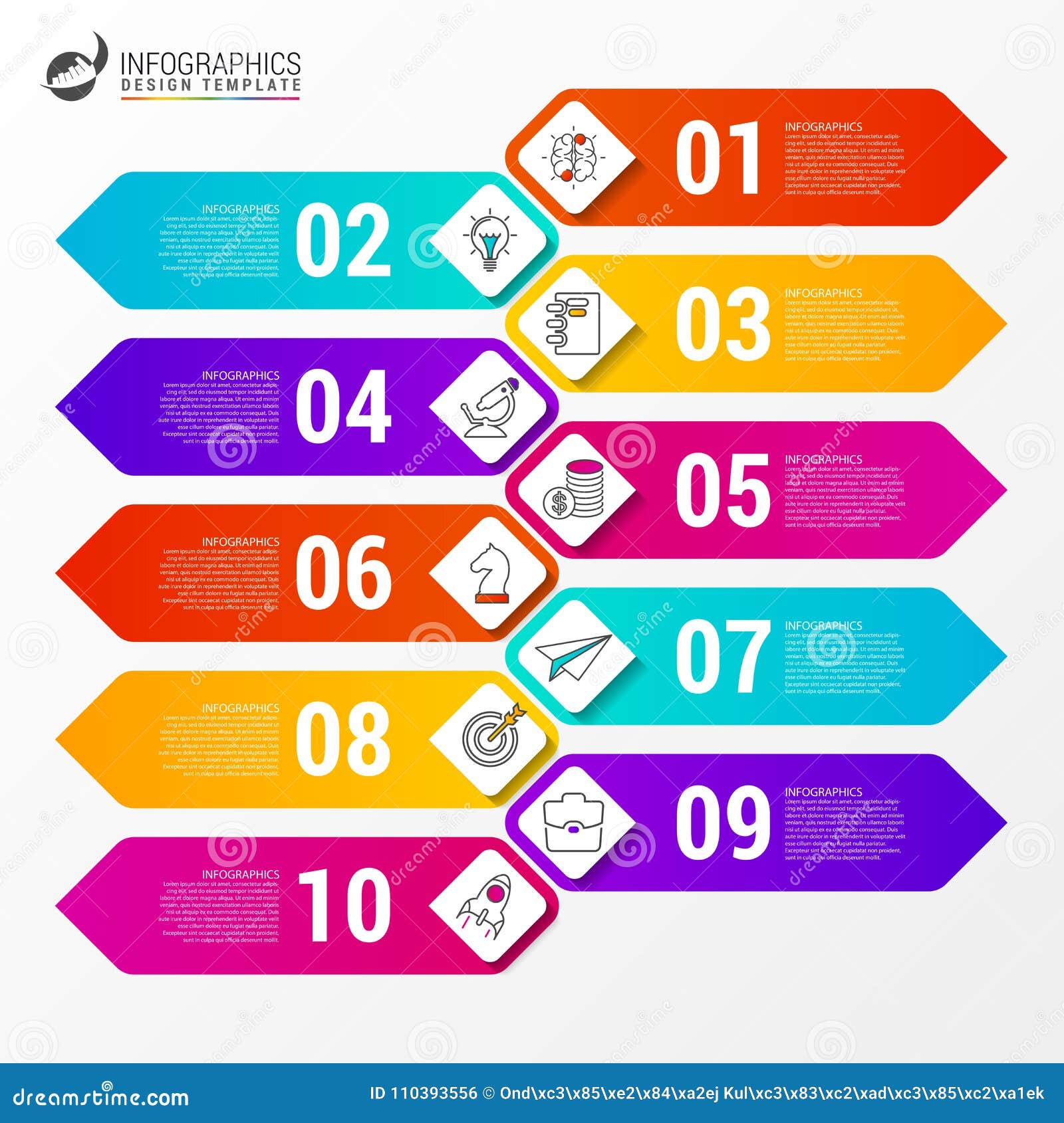 Timeline Concept. Infographic Design Template with 10 Steps Stock ... Timeline Concept. Infographic Design Template with 10 Steps Stock ...