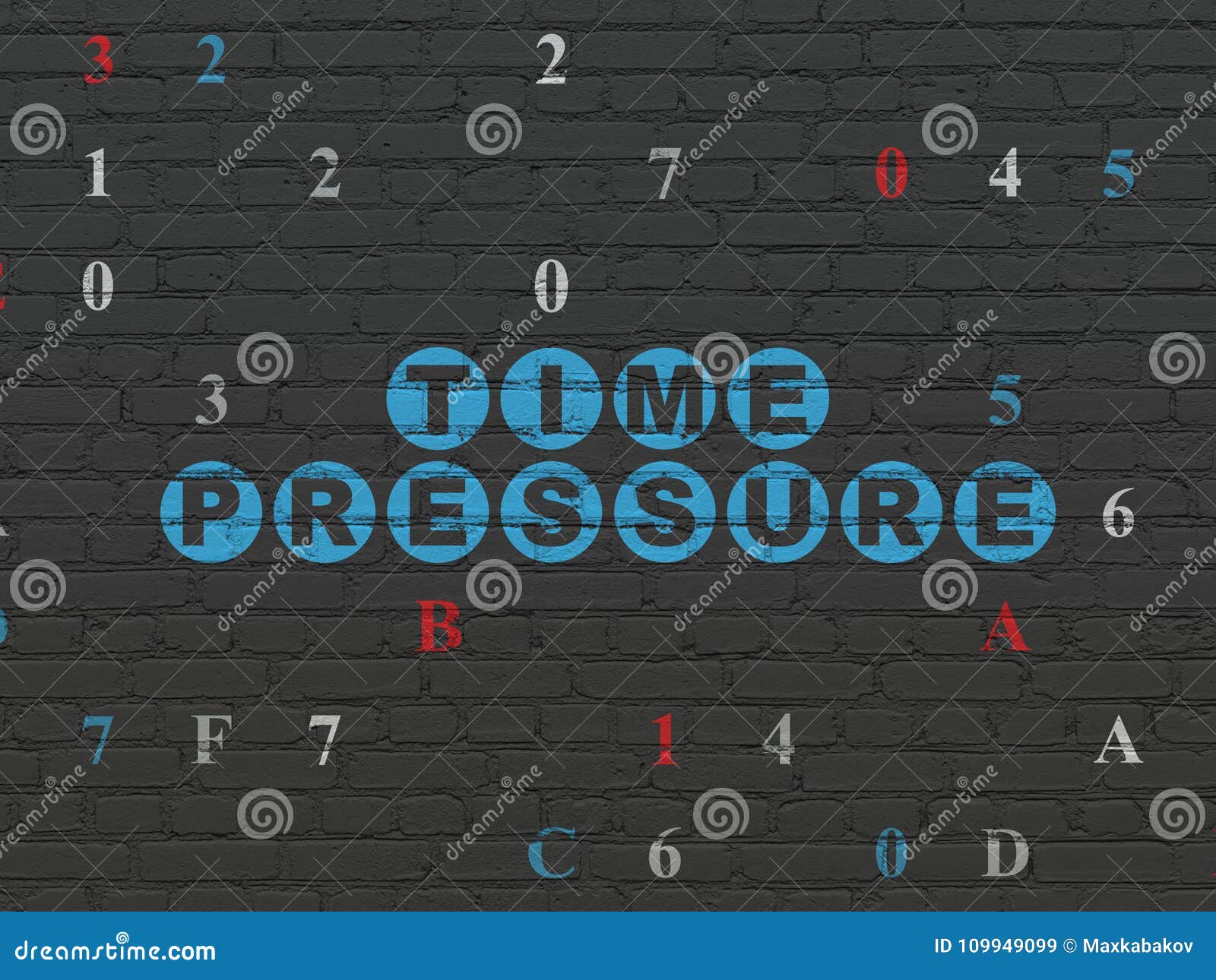 Timeline Concept: Time Pressure on Wall Background Stock Illustration - Illustration of ...