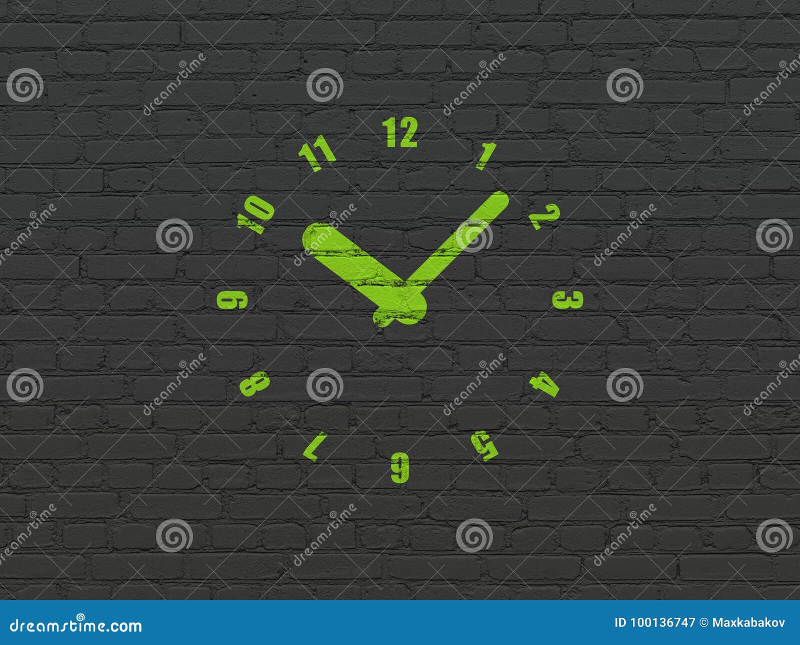 Timeline Concept: Clock on Wall Background Stock Illustration ...