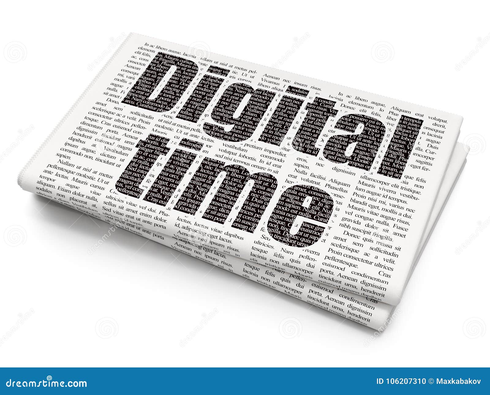 Timeline Concept: Digital Time on Newspaper Background Stock ...