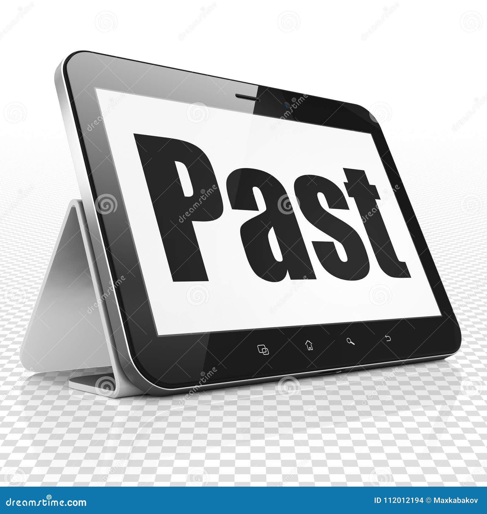 Timeline Concept: Tablet Computer with Past on Display Stock ...