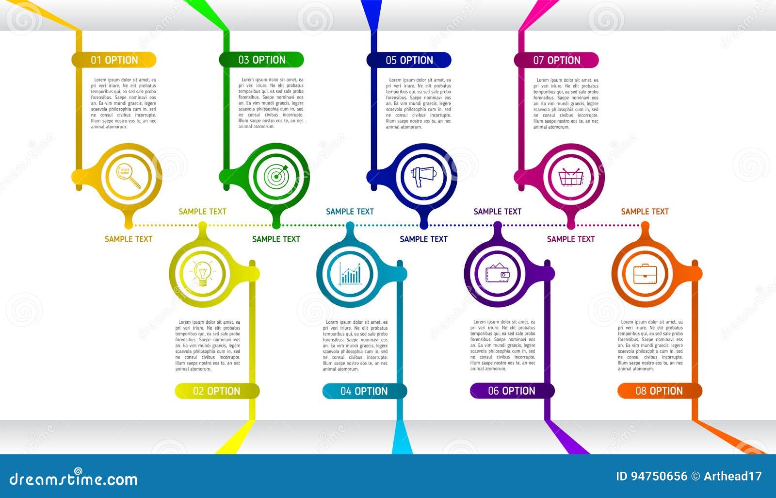 Timeline Design with Integrated Radial and Line Elements. Stock Vector ...