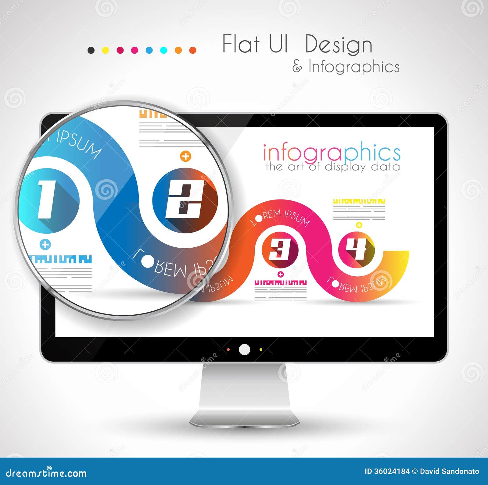 Timeline Design in a Modern HD Screen Computer: Stock Illustration ...