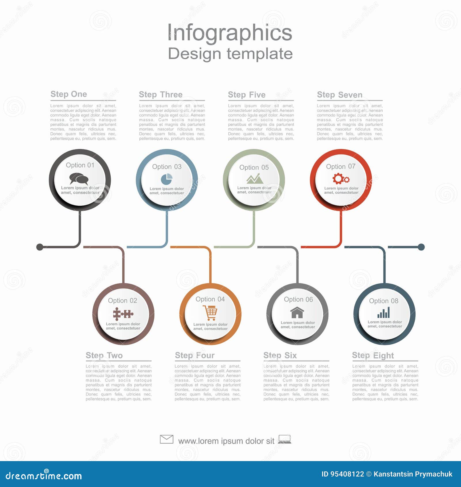Timeline Design Template with Place for Your Data. Vector Illustration ...
