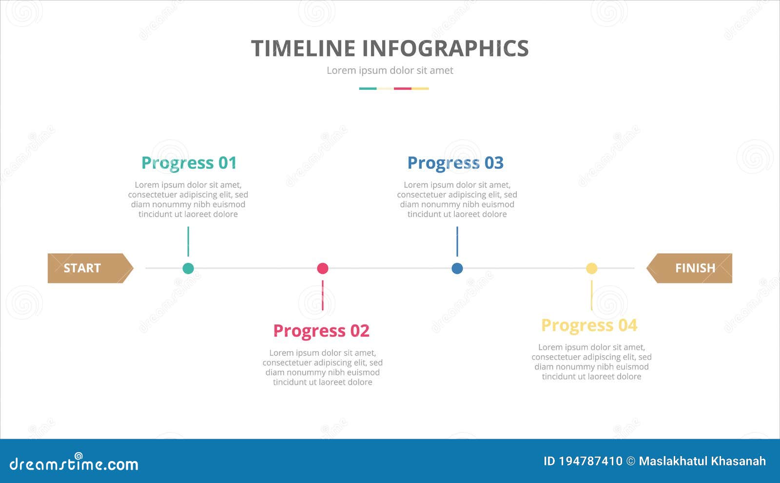 Timeline Diagrams Concept for Infographics with 4 Steps Process with ...