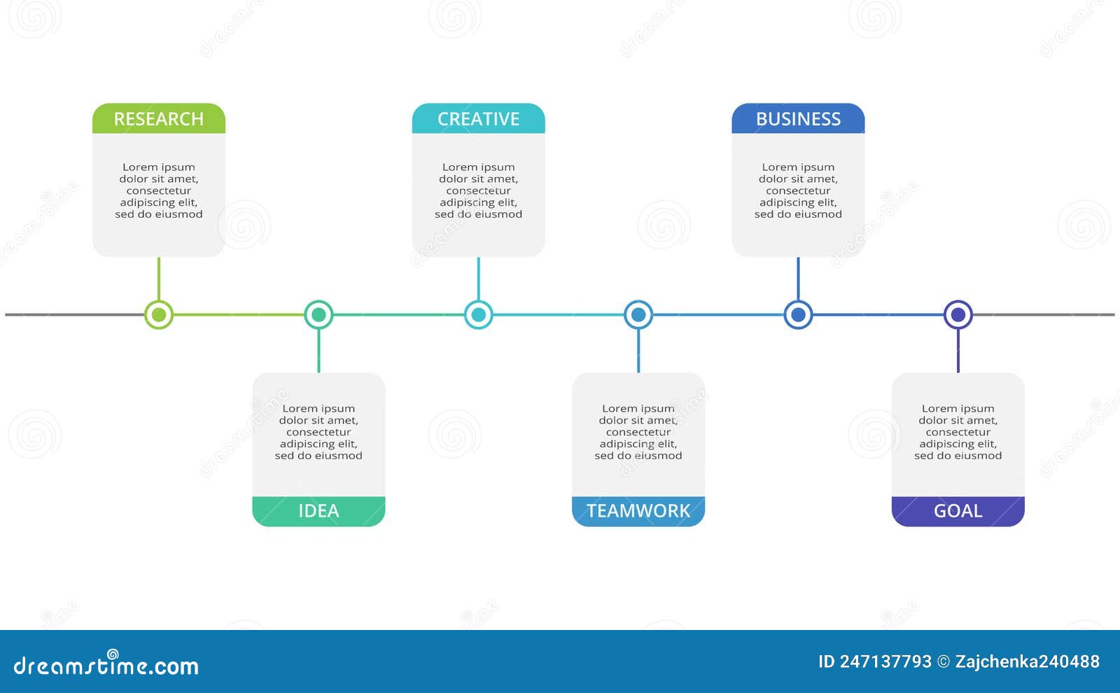 Timeline with 6 Elements, Infographic Template for Web, Business ...