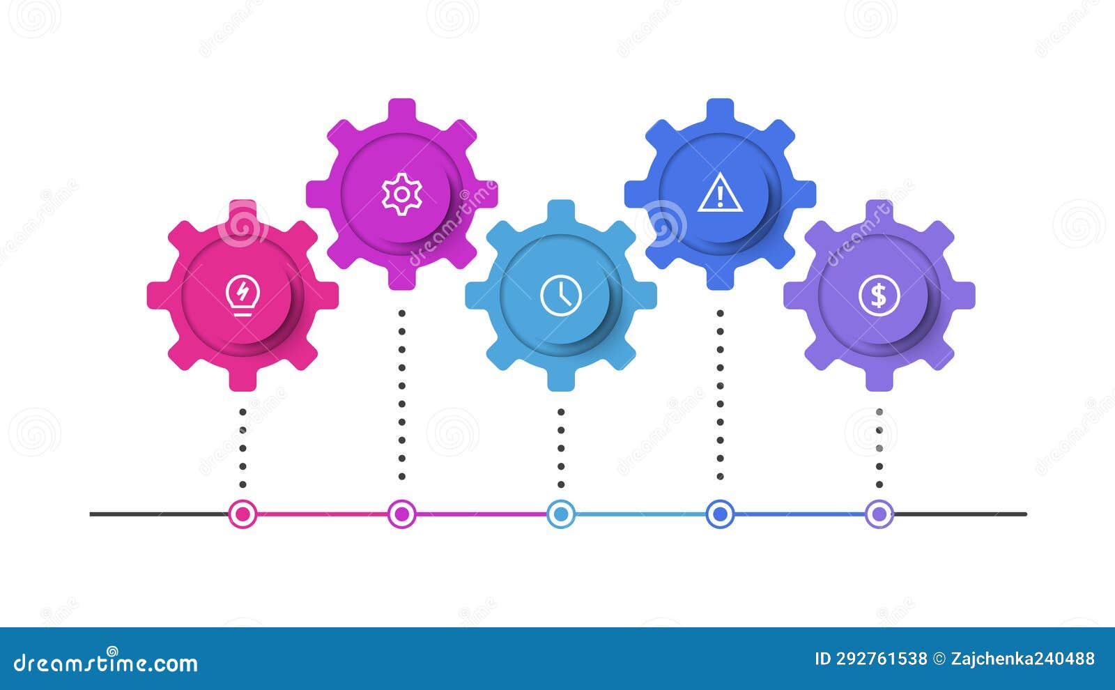 Timeline with 5 Elements, Infographic Template for Web, Business ...