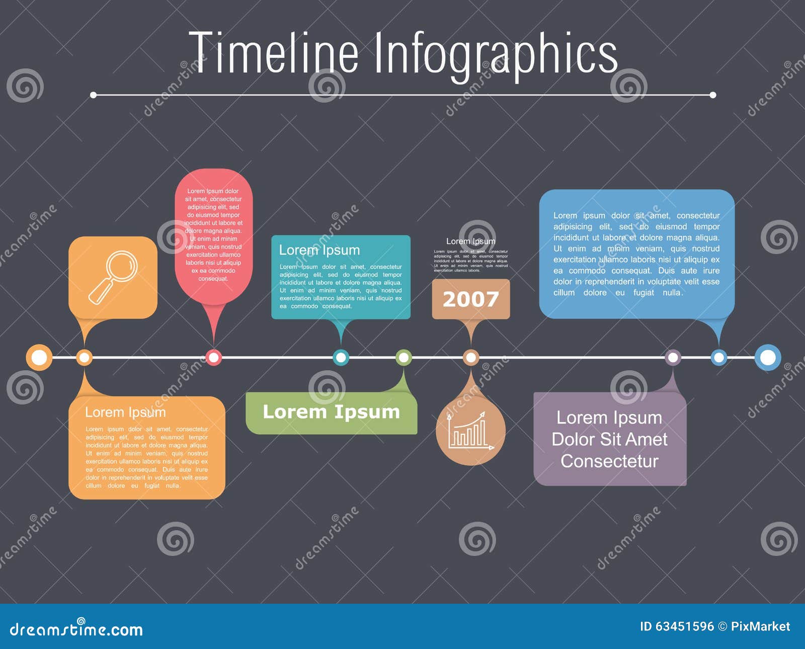 Timeline Elements stock vector. Illustration of icons - 63451596