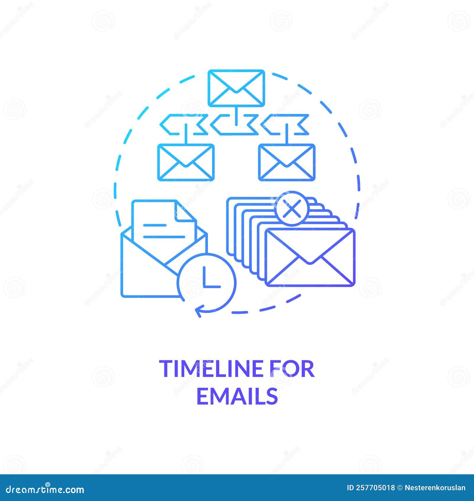 Timeline for Emails Blue Gradient Concept Icon Stock Vector ...