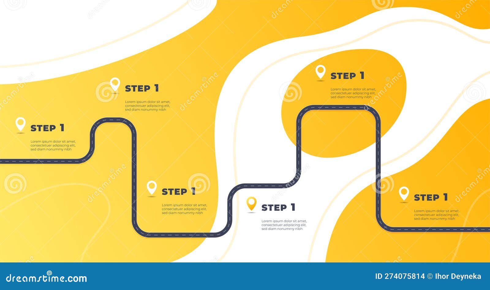 Timeline with Execution Points. Workflow Infographics. Vector ...
