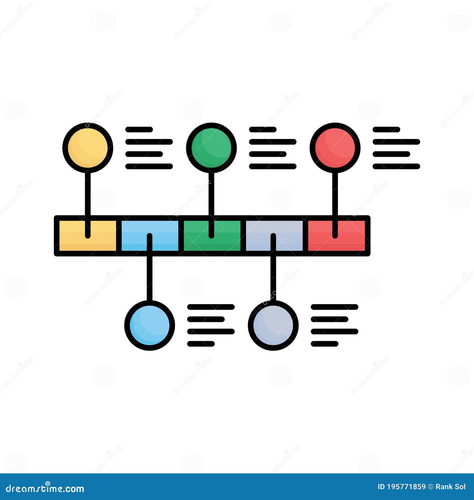 Timeline Fill Vector Icon Which Can Easily Modify or Edit Stock Vector ...