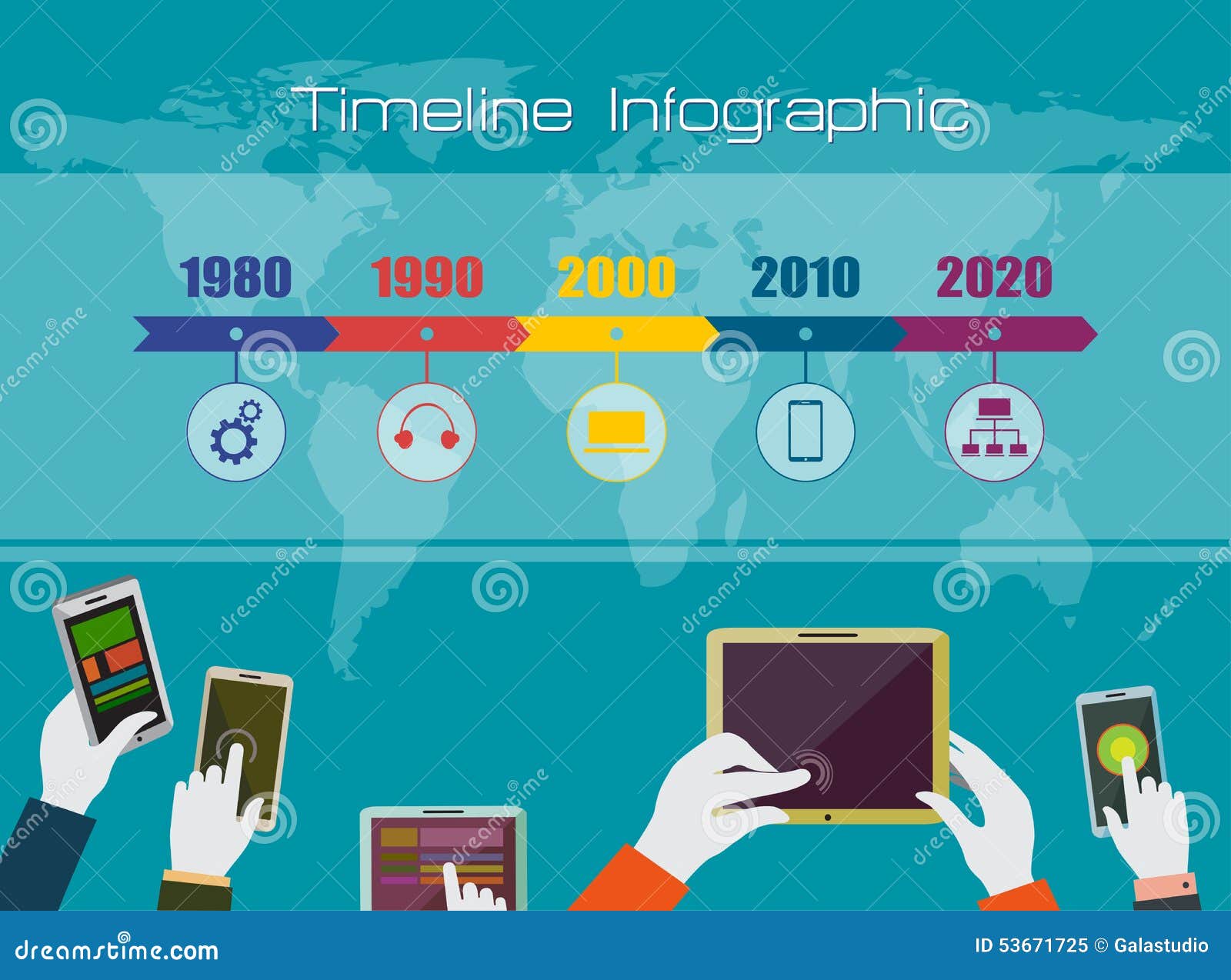 Timeline Flat Infographic Style. Stock Illustration - Illustration of ...