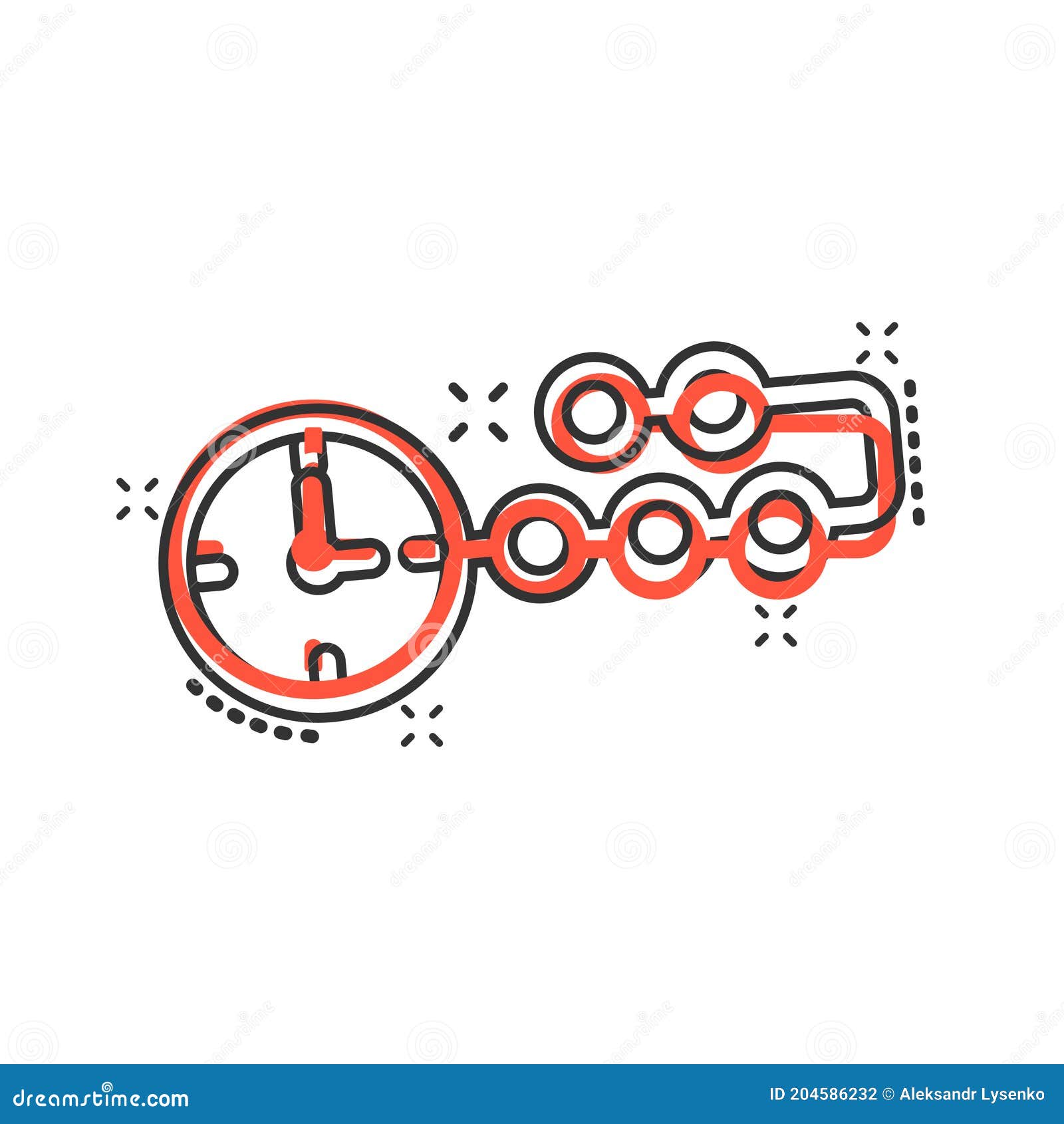 Timeline Icon in Comic Style. Progress Cartoon Vector Illustration on ...