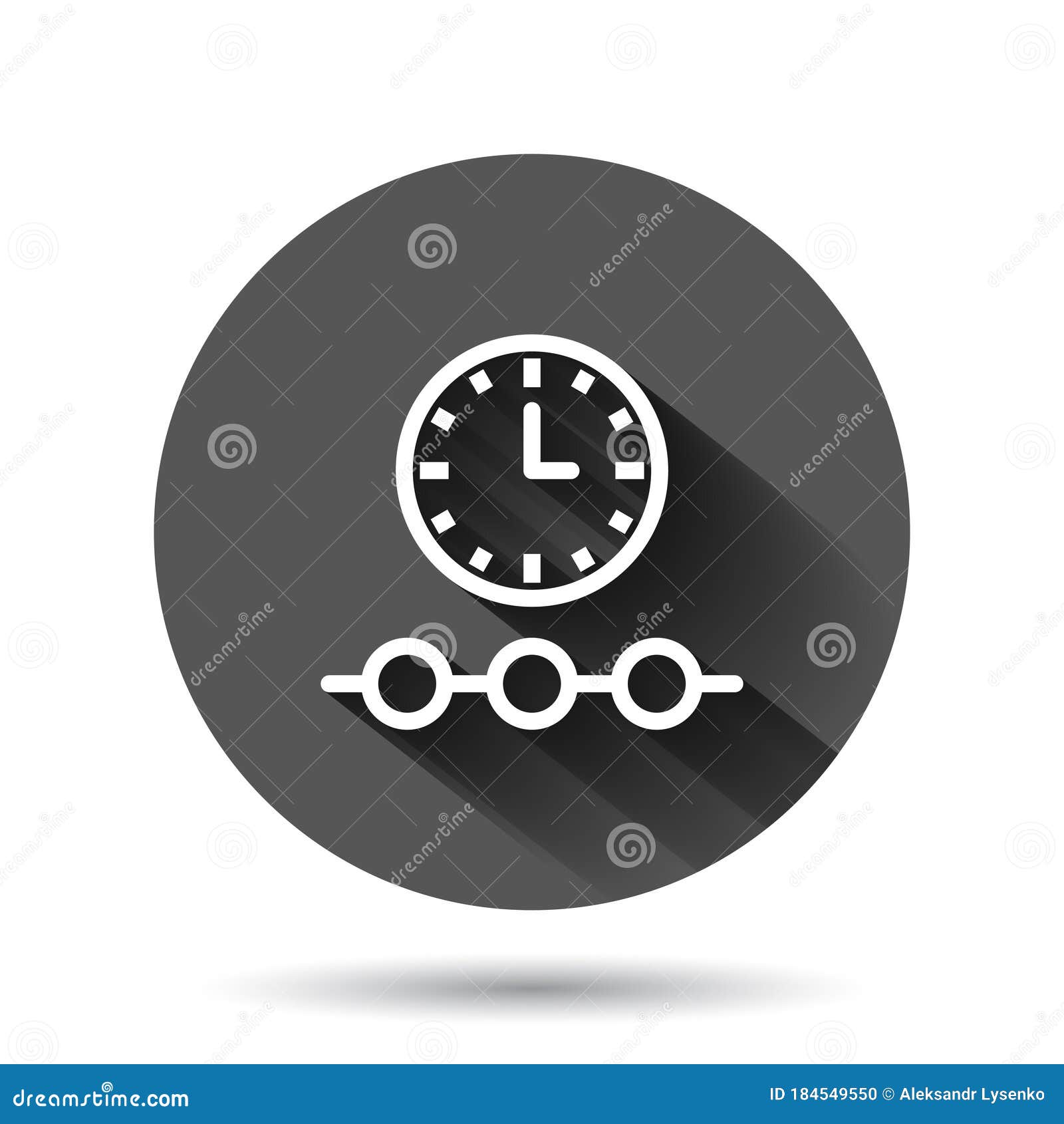 Timeline Icon in Flat Style. Progress Vector Illustration on Black ...