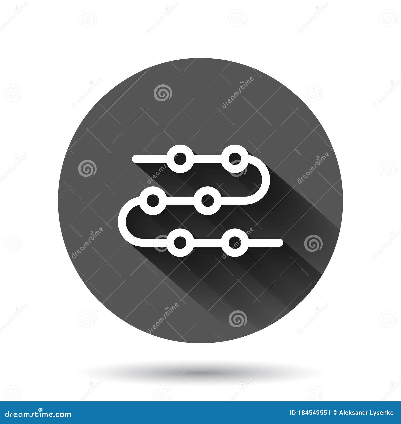 Timeline Icon in Flat Style. Progress Vector Illustration on Black ...