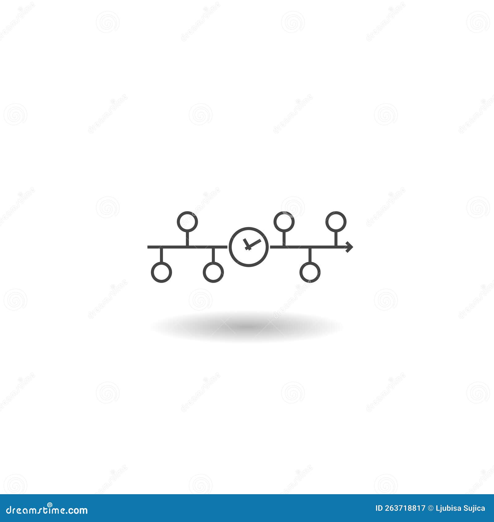 Timeline Icon Logo with Shadow Stock Vector - Illustration of clock ...