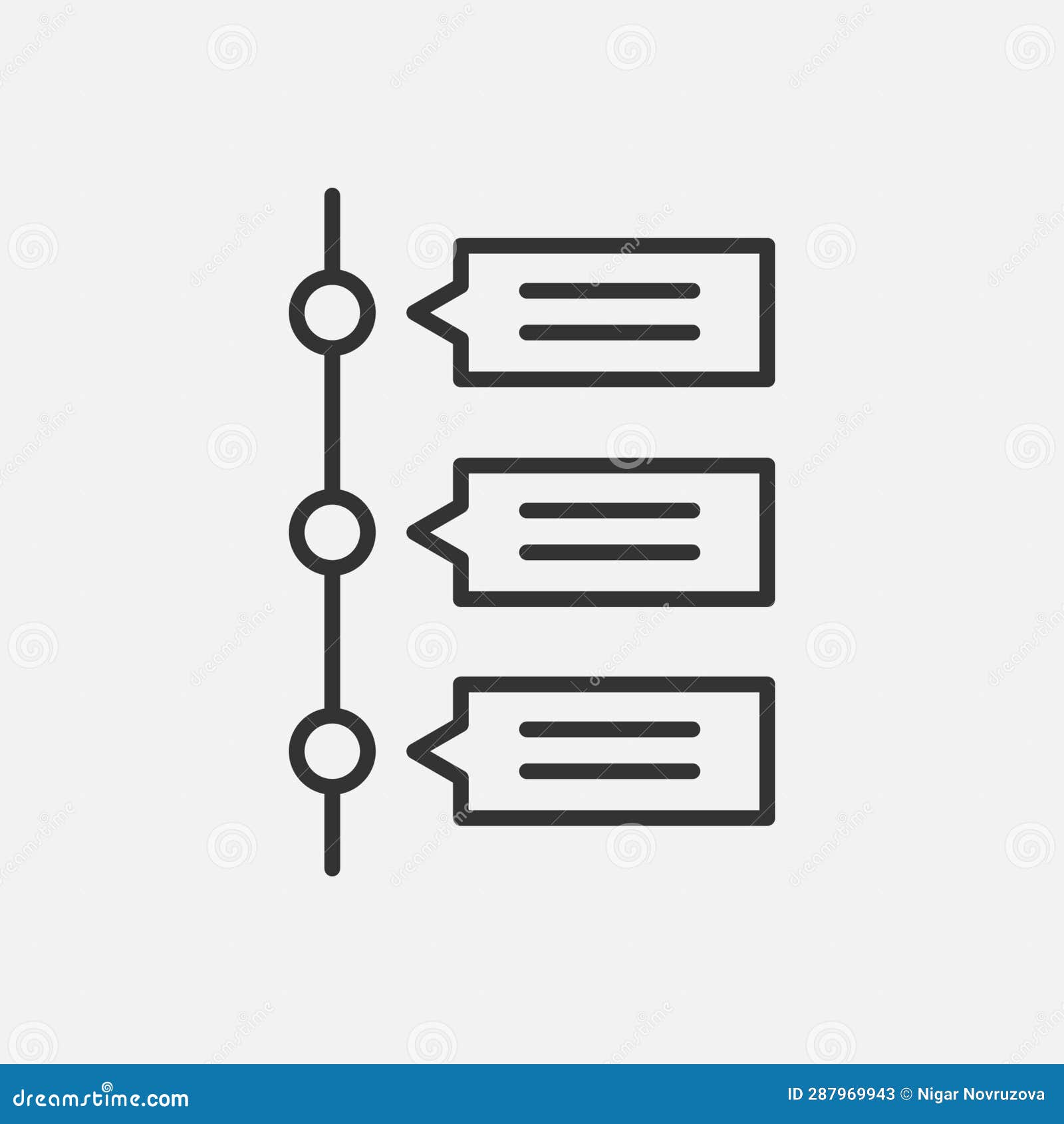 Timeline Icon Vector. Linear Style Sign for Mobile Concept and Web ...
