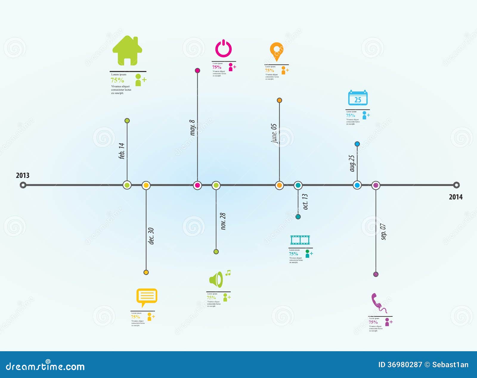 Timeline Cloud Infographic Template Vector Illustration | CartoonDealer ...