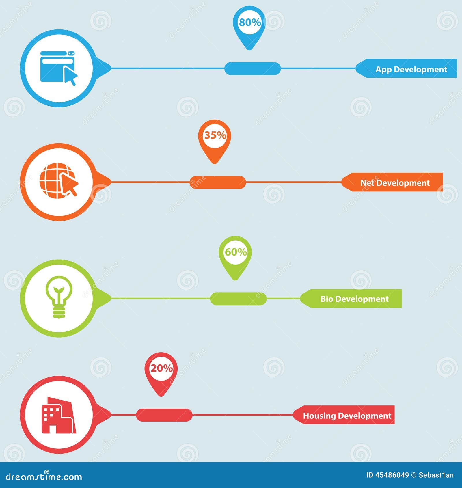 Timeline Cloud Infographic Template Vector Illustration | CartoonDealer ...