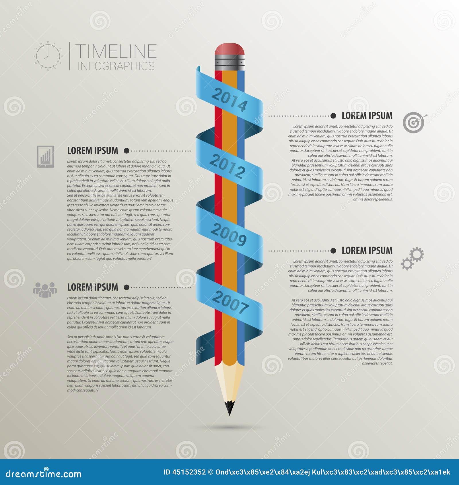 Pencil With Timeline Infographic Design Vector. | CartoonDealer.com ...