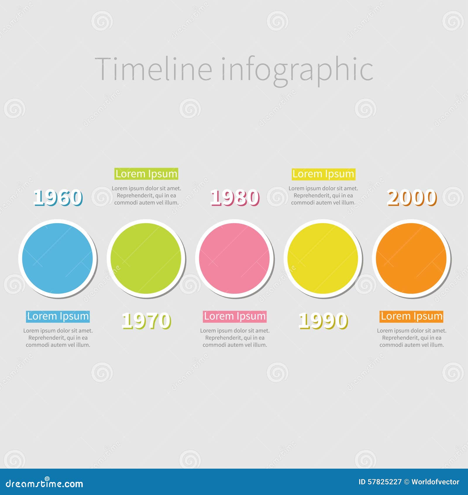 Timeline Infographic with Colored Round Circle and Stock Vector ...