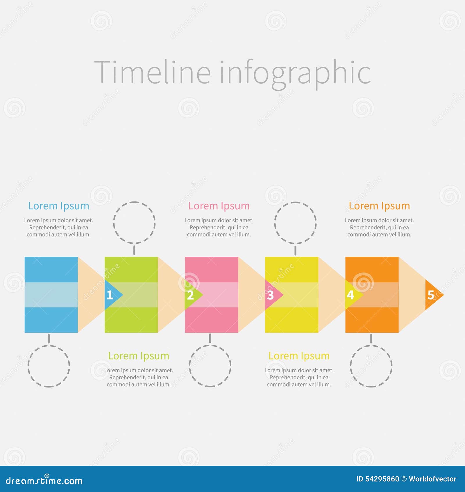 Timeline Infographic with Colorful Pencil Ribbon Stock Vector ...