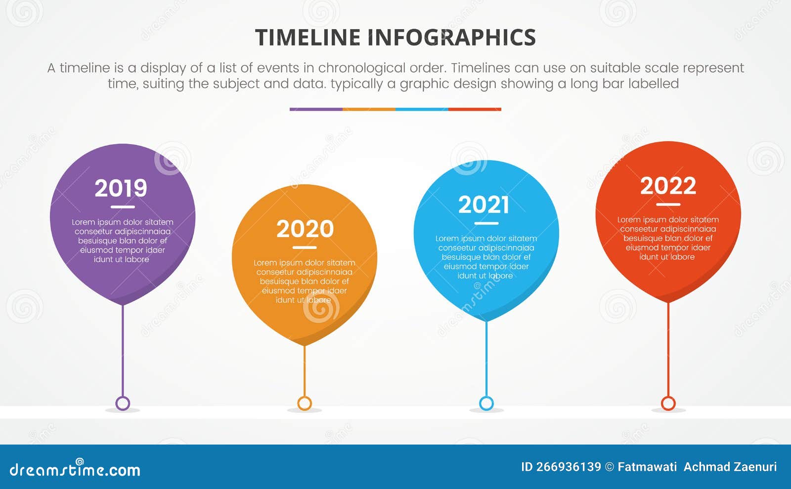 Timeline Infographic Concept with Balloon Shape Timeline Description ...