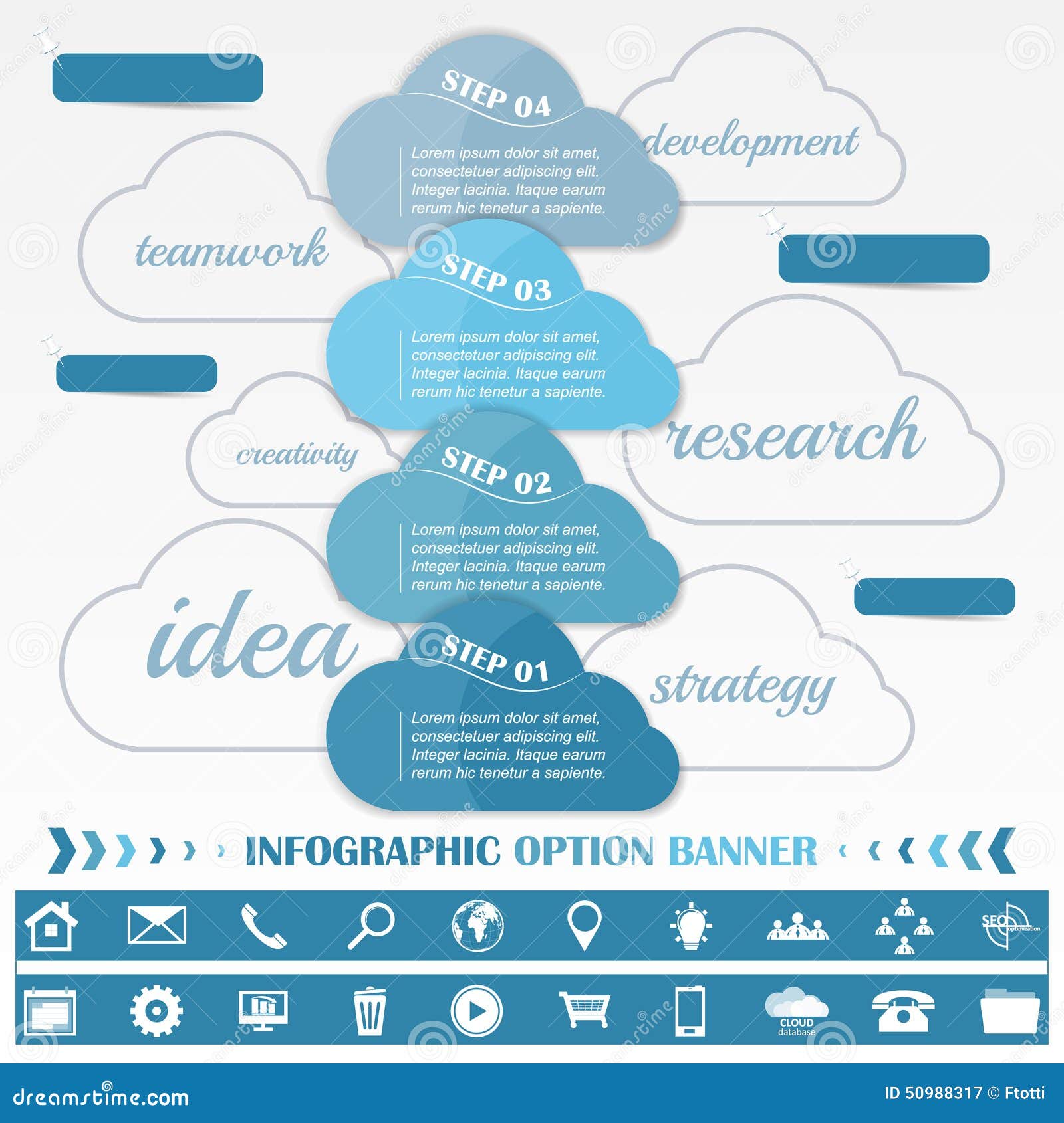 Timeline Cloud Infographic Template Vector Illustration | CartoonDealer ...