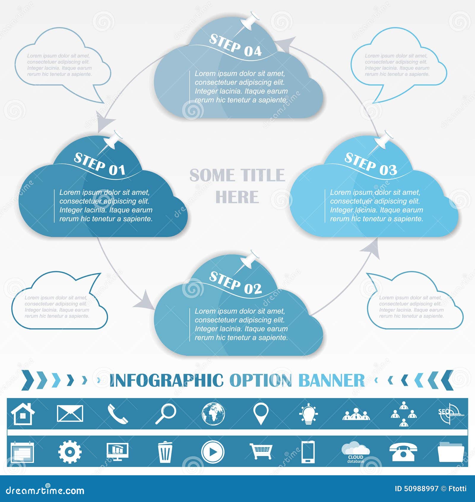 Timeline Cloud Infographic Template Vector Illustration | CartoonDealer ...