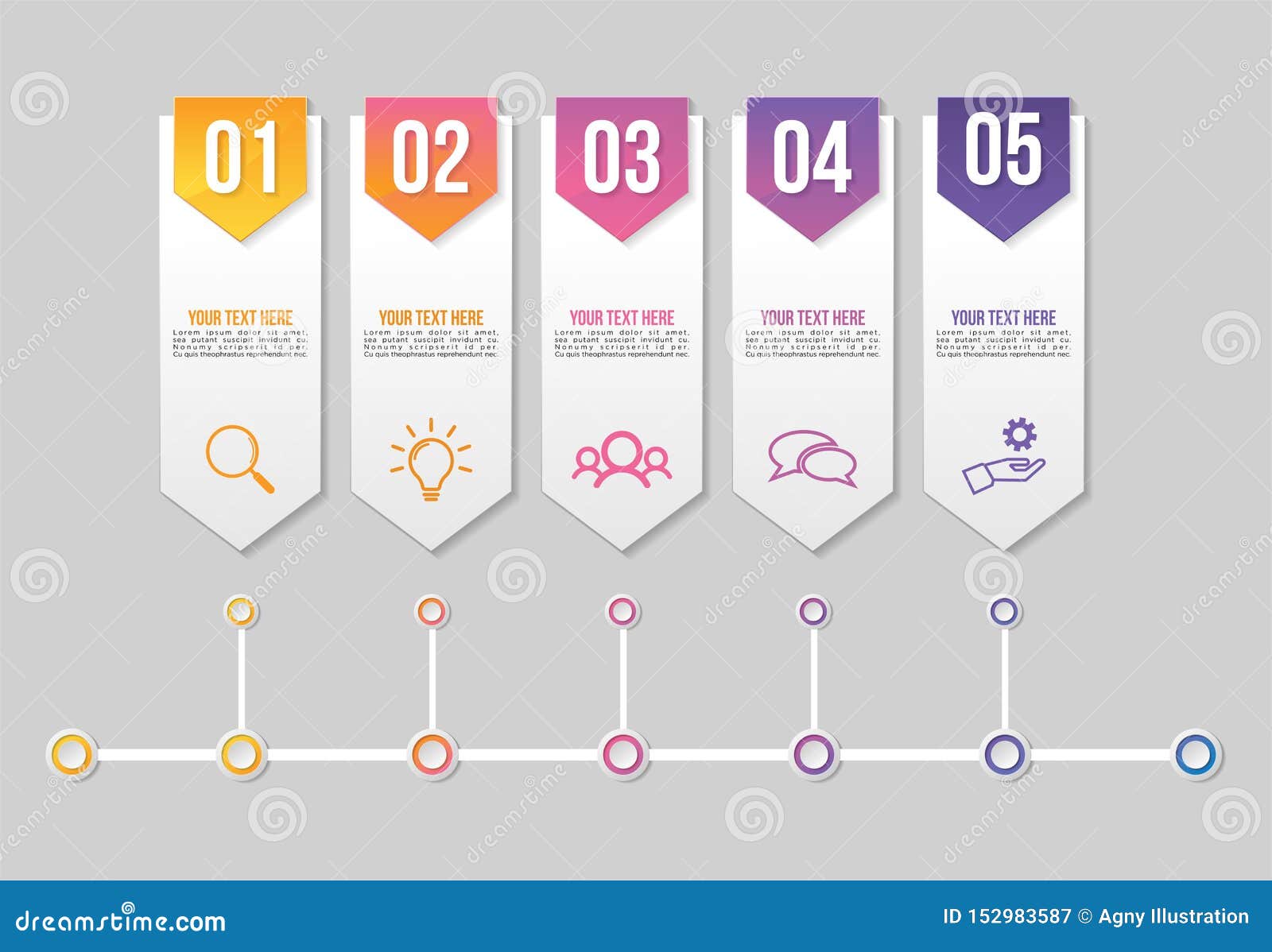Timeline Infographic Design Template with 8 Options Steps. Start To ...