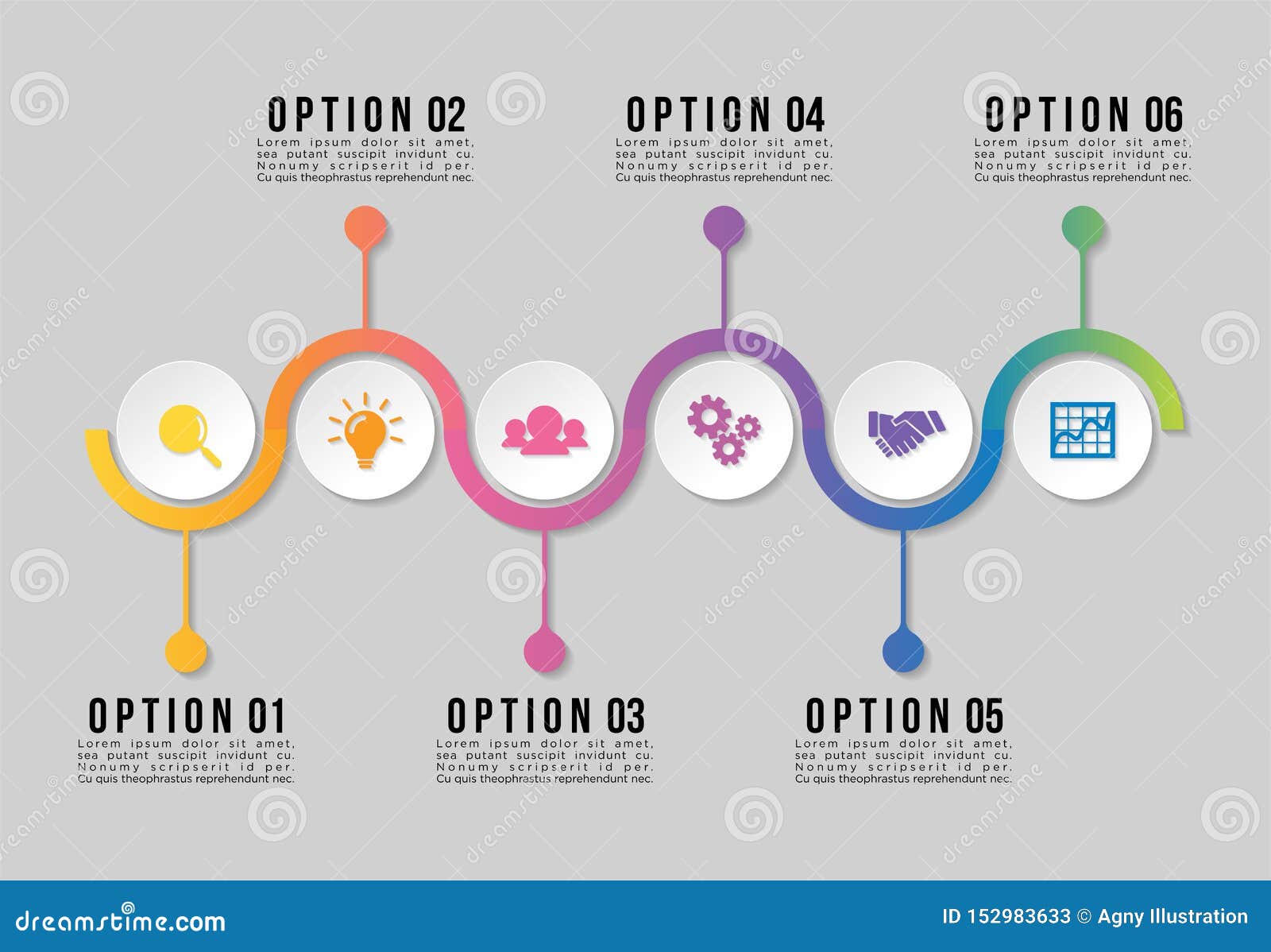 Timeline Infographic Design Template with 8 Options Steps. Start To ...
