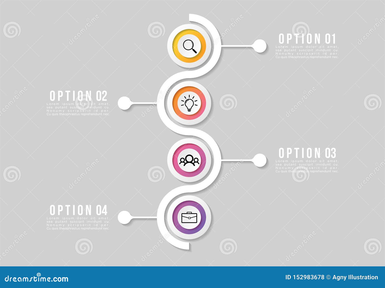 Timeline Infographic Design Template with Options Steps. Start To Goal ...