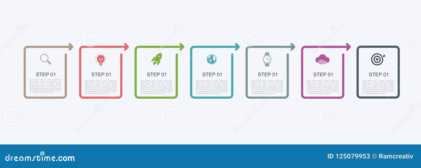 Simple Step Timeline Infographic Template Stock Illustrations – 16,865 ...