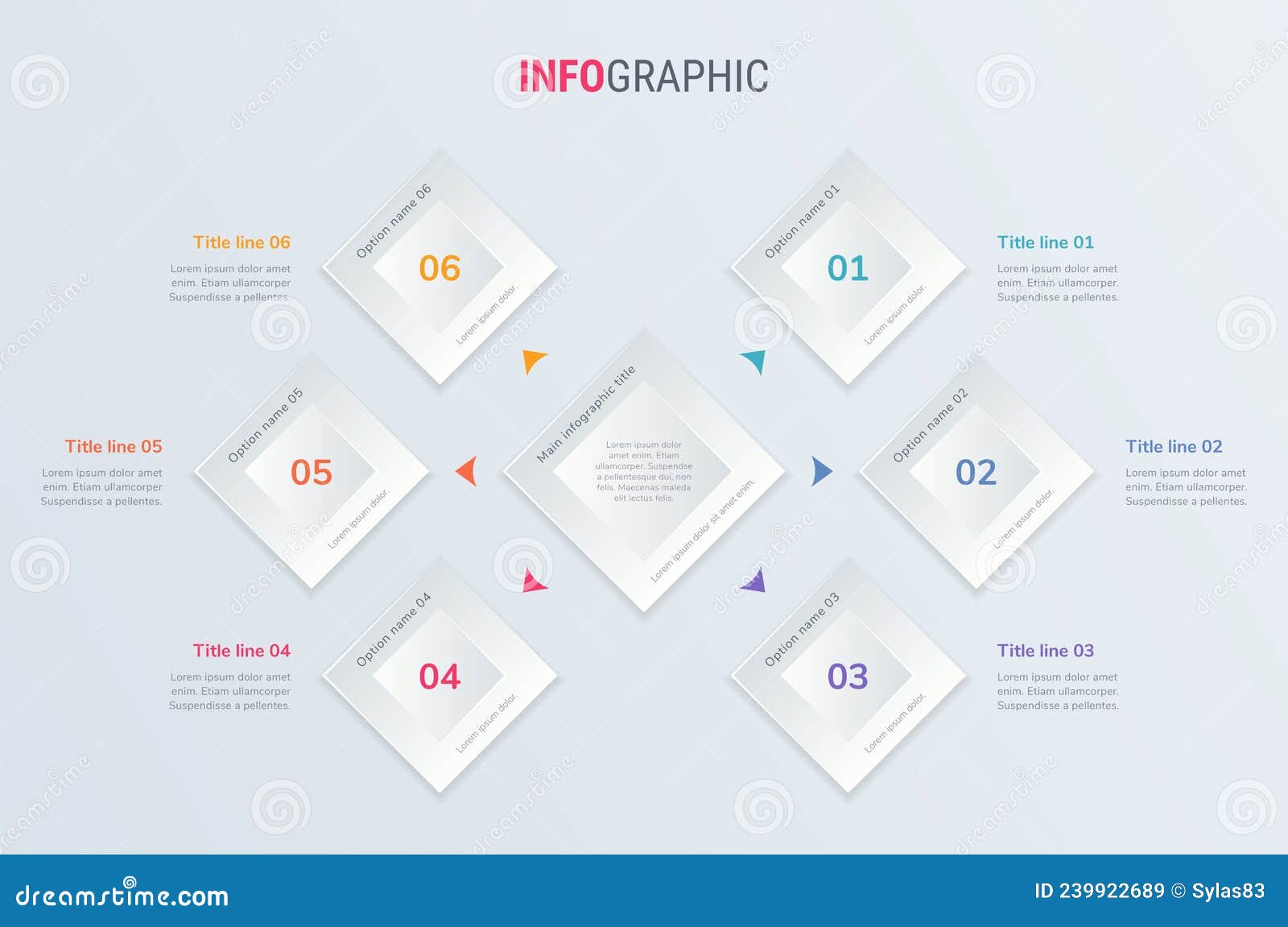 Vector Infographics Timeline Design Template with Square Elements ...